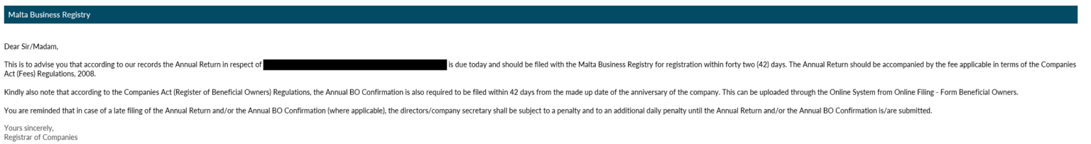 Guide to Annual Return and Annual BO Confirmation in Malta