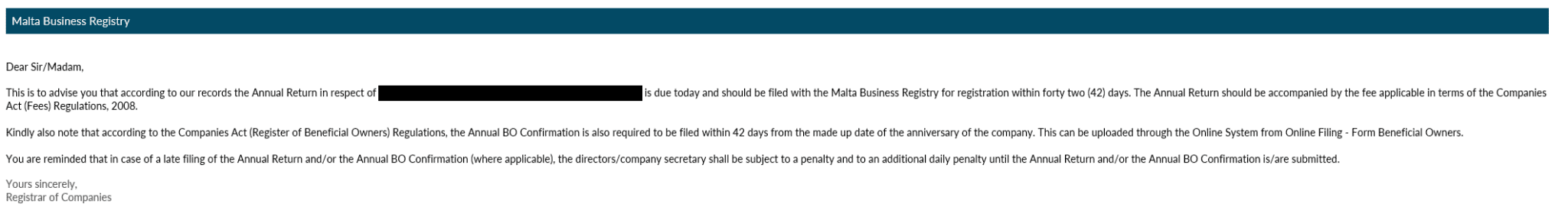 Guide to Annual Return and Annual BO Confirmation in Malta